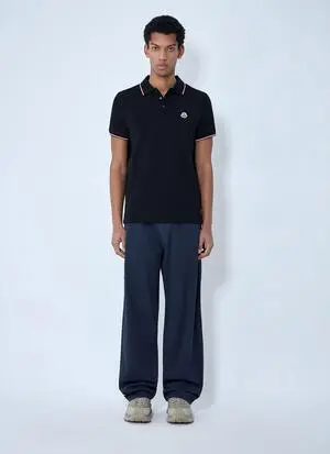 Moncler Logo Patch Polo Shirt - Black