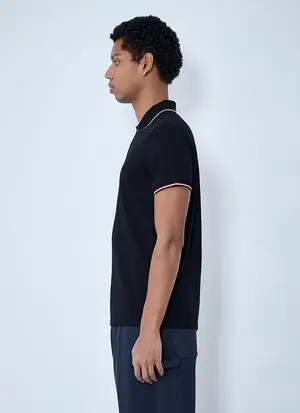 Moncler Logo Patch Polo Shirt - Black