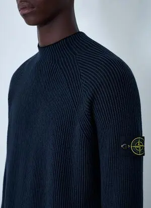 Stone Island Rib Logo Patch Sweater