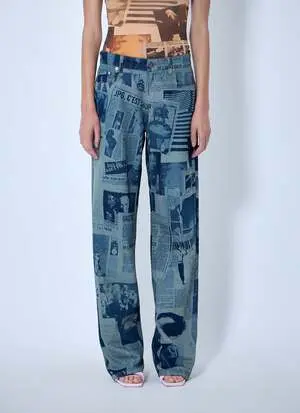 JEAN PAUL GAULTIER Newspaper Print Jeans