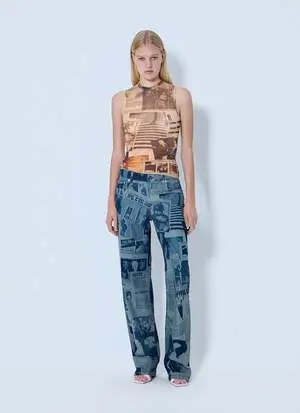JEAN PAUL GAULTIER Newspaper Print Jeans