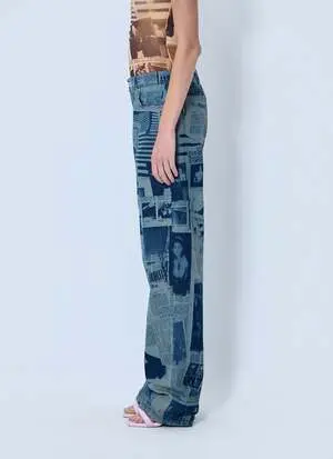 JEAN PAUL GAULTIER Newspaper Print Jeans