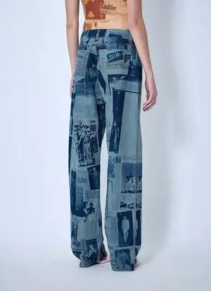 JEAN PAUL GAULTIER Newspaper Print Jeans