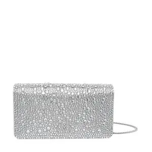 Valentino Garavani Vlogo Signature Crossbody Bag With Swarovski Crystals - Silver