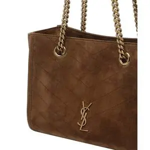Saint Laurent Niki Suede Shoulder Bag - Brown