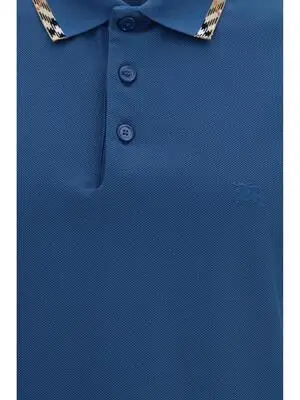 Burberry Cotton Polo With Check Trims