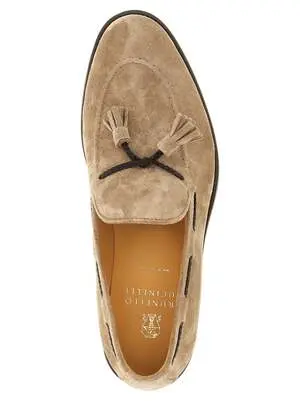 Brunello Cucinelli Suede Tassel Moccasins - Brown