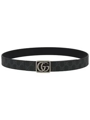 Gucci Reversible Belt Gg Marmont - Black