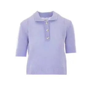 LISA YANG Masy Knitted Polo - Purple