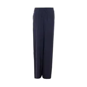 Max Mara Silk Drawstring Trousers - Blue