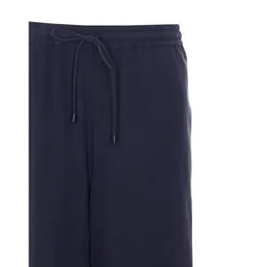 Max Mara Silk Drawstring Trousers - Blue