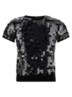 Max Mara Saio Wool Sequin Sweater - Black