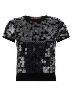 Max Mara Saio Wool Sequin Sweater - Black