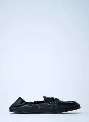 Miu Miu Leather Loafers - Black