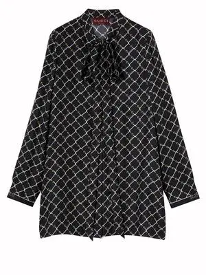 Gucci Printed Silk Twill Dress - Black