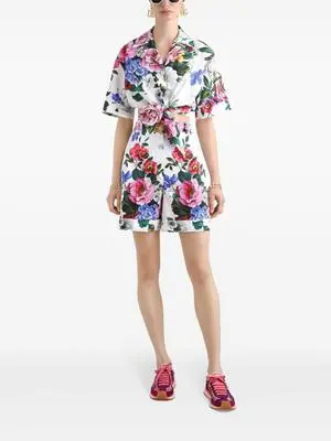 Dolce & Gabbana Floral Print Cotton Shorts - Multicolor
