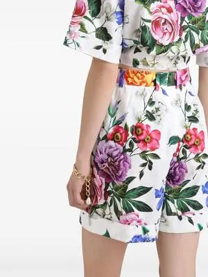 Dolce & Gabbana Floral Print Cotton Shorts - Multicolor
