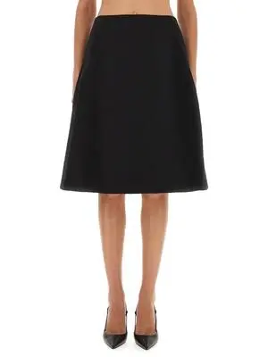 Alexander McQueen Flared Midi Skirt - Black