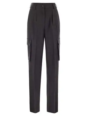 Herno Cargo Trousers In Wool And Viscose Blend