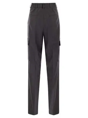Herno Cargo Trousers In Wool And Viscose Blend