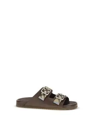 Burberry Leather Urchin Sandals - Brown