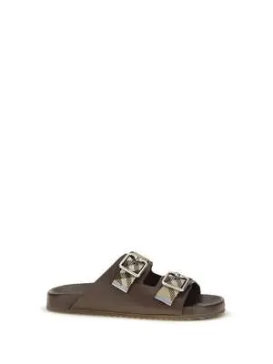Burberry Leather Urchin Sandals - Brown