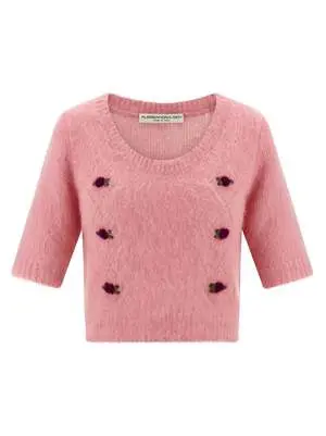 Alessandra Rich Carded Mohair' Sweater - Pink