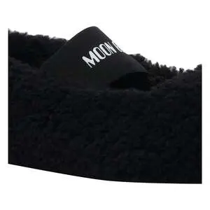 Moon Boot Shearling Flats - Black