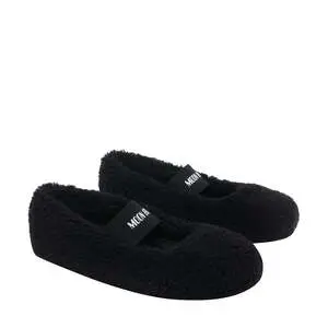 Moon Boot Shearling Flats - Black