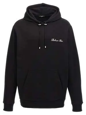 Balmain Signature Organic Cotton Hoodie - Black