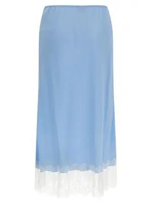 Moschino Silk Twill Midi Skirt - Blue