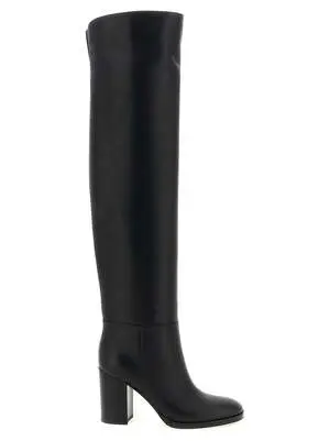 GIANVITO ROSSI Vitello Glove High Boots - Black