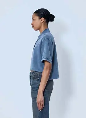 Alexander Wang Cropped Piqué Polo T-shirt