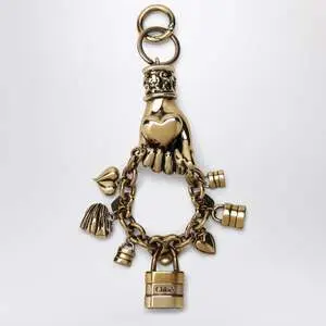 Chloé Symbols Hand & Heart Bag Charm - Silver