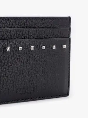 Valentino Garavani Leather Card Holder With Stud Detail - Multicolor