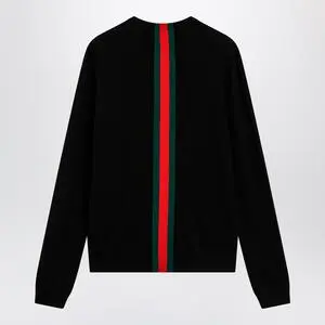 Gucci Cashmere Web Motif Sweater - Black