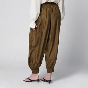 Zimmermann Olive Silk Habotai Harem Pants