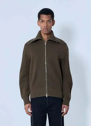Bottega Veneta Zip-front High Collar Cardigan - Multicolor