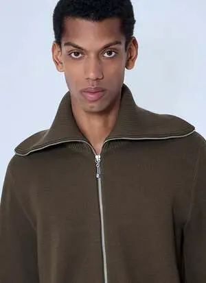 Bottega Veneta Zip-front High Collar Cardigan