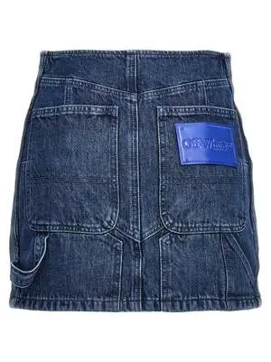Off-White Motorcycle Denim Miniskirt