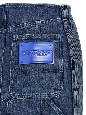 Off-White Motorcycle Denim Miniskirt