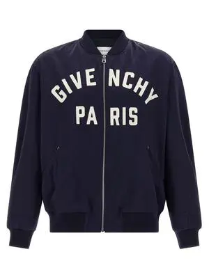 Givenchy Logo Bomber Jacket - Blue