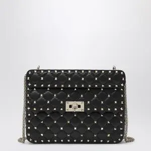 Valentino Garavani Medium Rockstud Spike Bag In Nappa Leather - Black