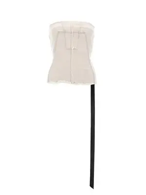 Rick Owens Denim Bustier Top - White