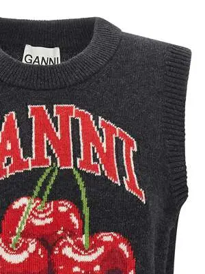 GANNI Cherry' Vest - Black