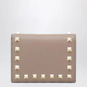 Valentino Garavani Rockstud Wallet In Powder Leather - Pink
