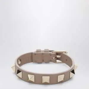 Valentino Garavani Rockstud Bracelet In Powder Leather - Pink