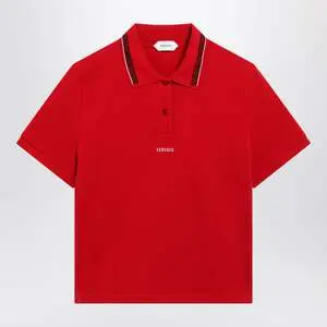 Versace Cotton Pique Polo - Red