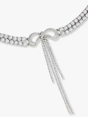 SELF-PORTRAIT Double Crystal Bow Choker