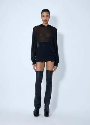 Rick Owens Mesh Knit Hoodie - Black